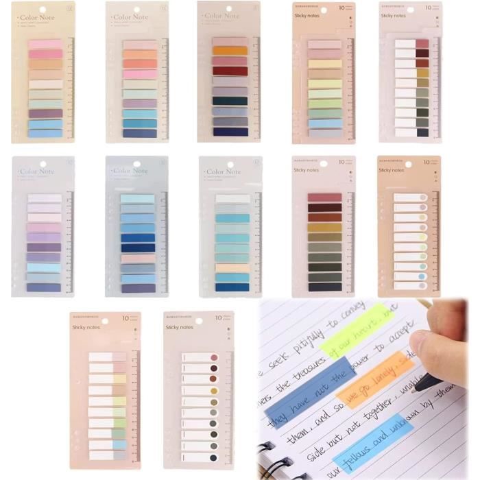 2400 Pièces Undex Marque Page Sticky Tabs Transparent Marque Page ...