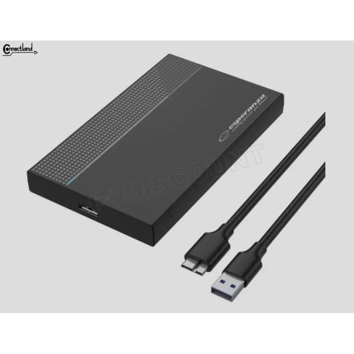 Boitier Externe USB 3.0 - Esperanza - S-ATA 2,5' - Noir - Connectland ...