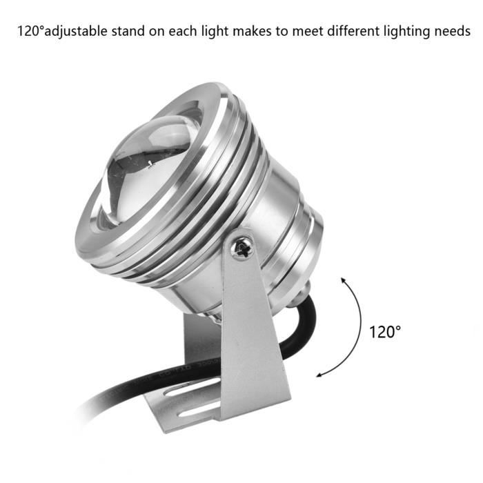 Fafeicy lumières de tache de réservoir de poissons 12V 10W RGB Étanche ...