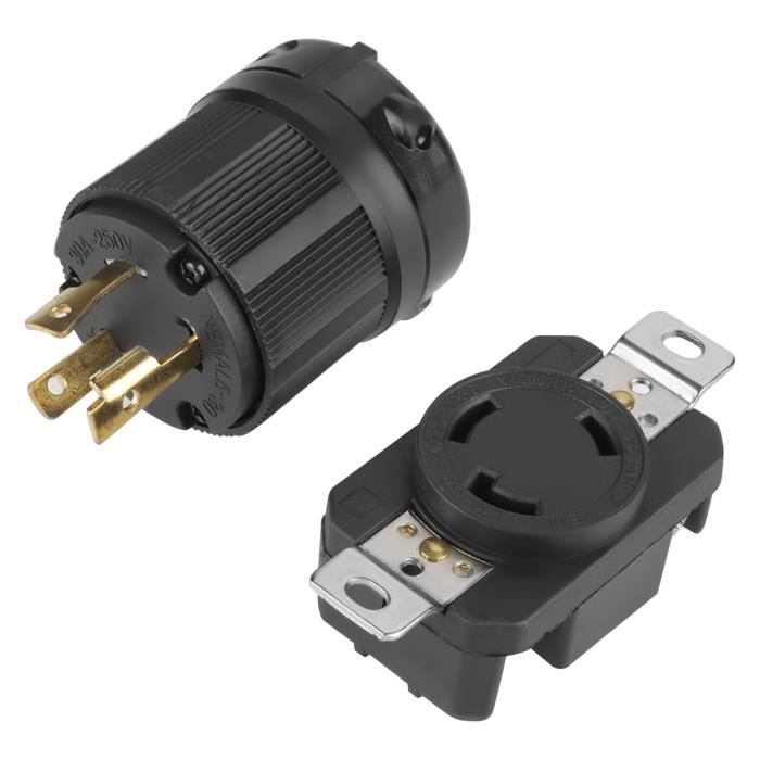 Fdit Prise électrique Twist Lock NEMA L6-30P L6-30R 30A 250V Twist Lock ...