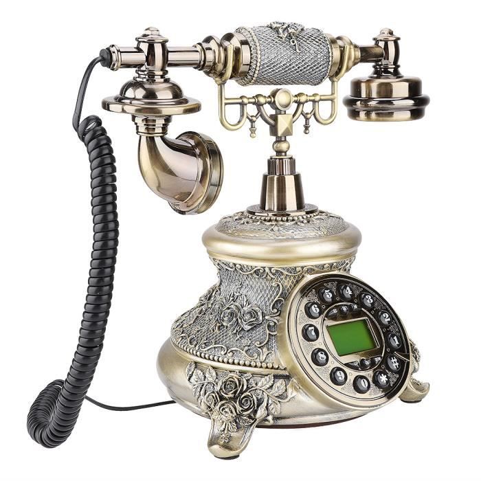 HURRISE Téléphone fixe rétro style bureau avec fonction ID appelant ...
