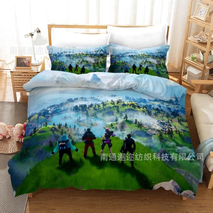 Parure de lit Fortnite 200*200 cm 3D effet 3 pieces 1 housse de couette ...