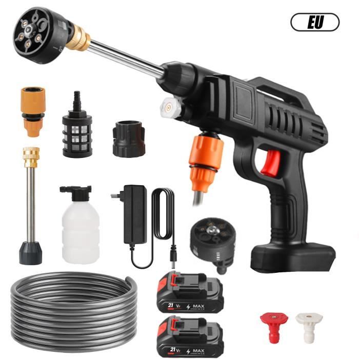 6 en 1 Pistolet à eau haute pression sans fil, 3000w 18mm, Nettoyeur haute pression électrique ...