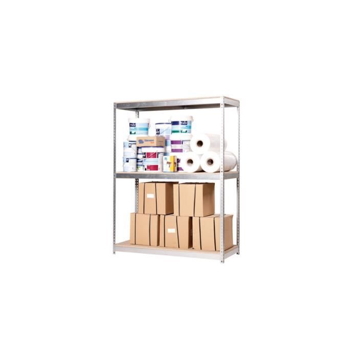 Étagère métallique 3 niveaux - SIMON RACK - 2000 x 1800 x 600 mm - KIT ECOFORTE - Chipboard ...