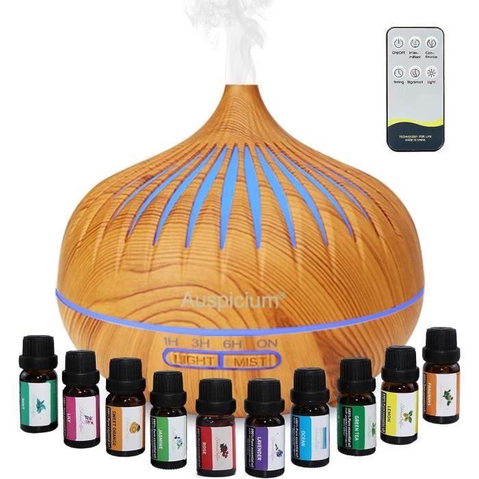 Diffuseur d'arômes électrique - Grain du bois léger - 500 ml - Avec ...