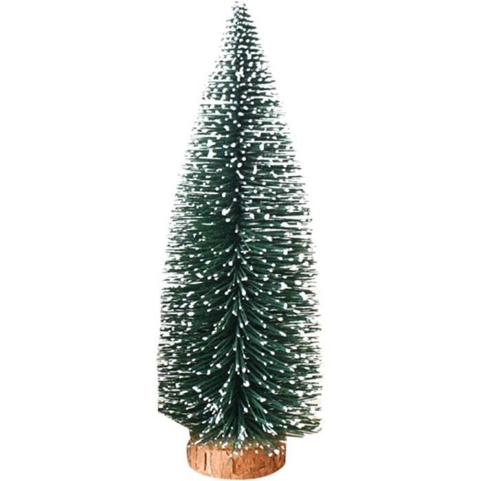 Mini sapin de Noël givré avec base en bois - 30[S477] - Cdiscount Maison