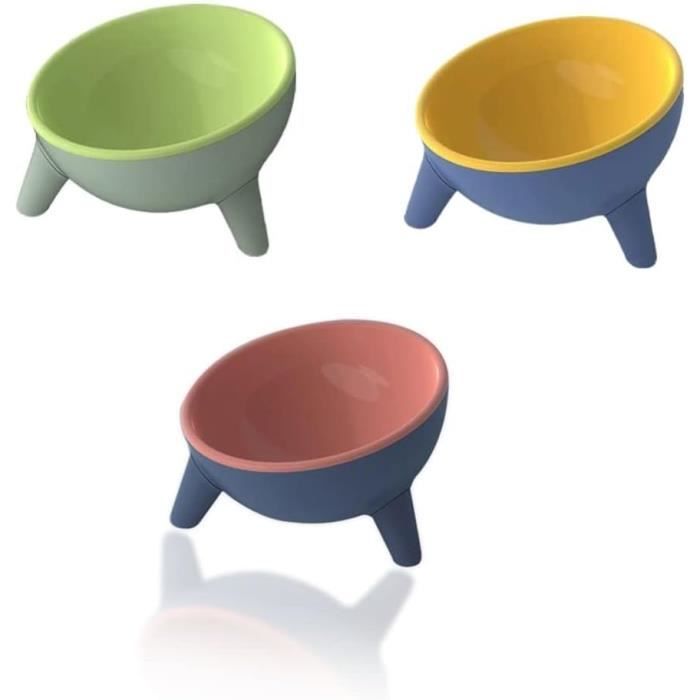 Lot De 3 Gamelles Inclinées Et Surélevées Pour Chat - Gamelles Pour ...