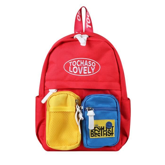 Nouveau cartable de couleur contrastée de lettre de style coréen,Rouge ...