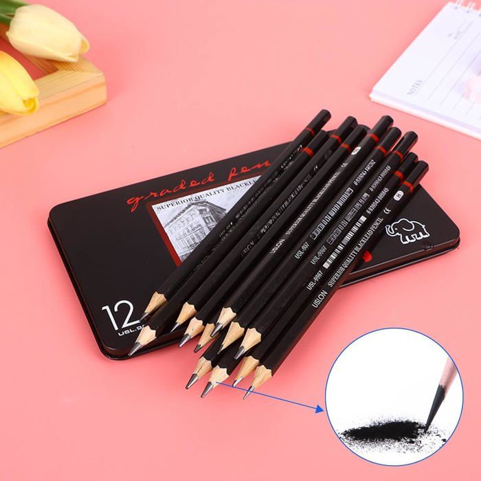 Ensemble De 12 Crayons De Croquis,Crayons Professionnels Hb Bfh 2H 2B 3B 4B 5B 6B 7B 8B,Ensemble ...