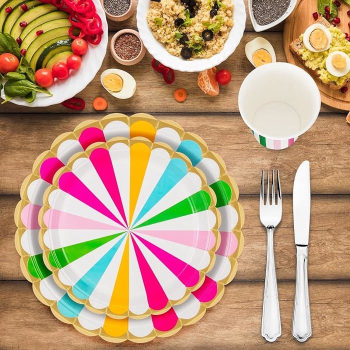Set de 96 assiettes de table pour fête de cirque, assiettes en papier ...