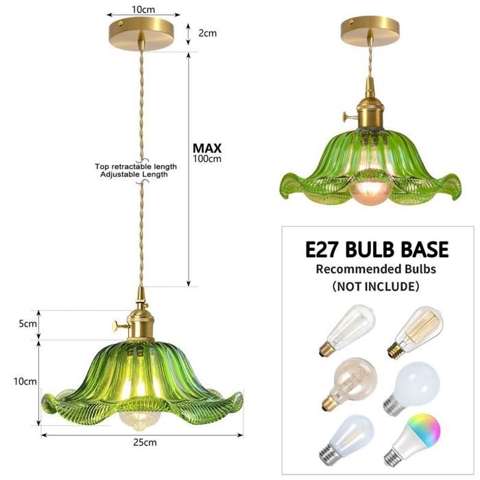 IDEGU Suspension Luminaire Vintage,25cm Lampe de Plafond Industriel ...