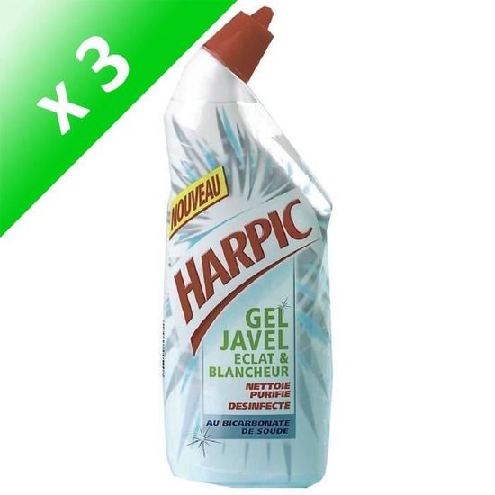 HARPIC Gel WC Javel éclat fraicheur - 750 ml (Lot de 3) - Cdiscount Au quotidien