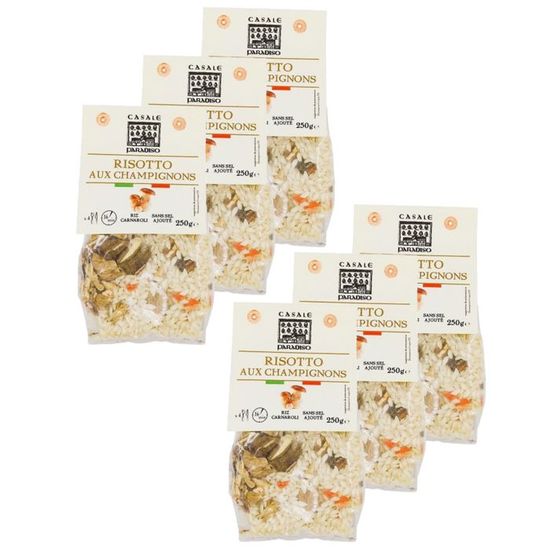 Lot 6x Risotto aux champignons - Sachet 250g - Cdiscount Au quotidien