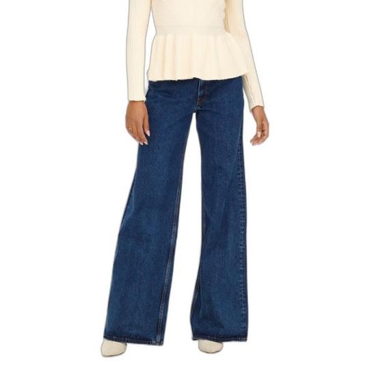 Jeans classique large et bas femme Only Onlchris mas411 - medium blue ...