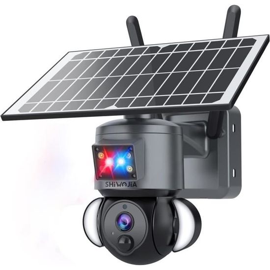 Camera Solaire Exterieur Wifi Sans Fil, 2K 4Mp Smart Caméra Ptz 360 ...