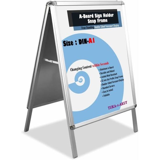 A1 Support D'Affiche En Aluminium Double Face Panneau Antireflet, Stop ...