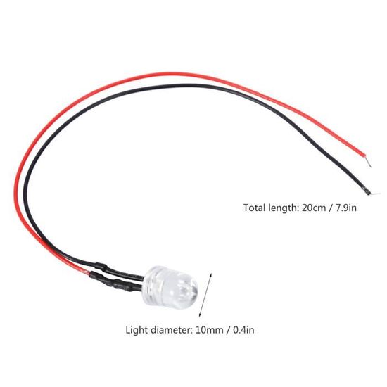 Vvikizy Diode LED Filaire 10pcs 12v 10mm LED Diode électroluminescente ...