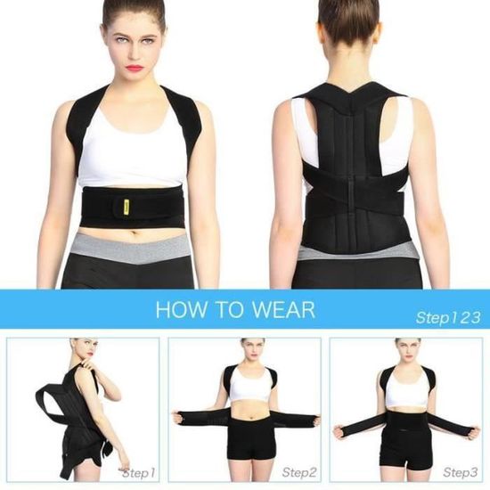 Qiilu orthèse dorsale Support de renfort dorsal correcteur de posture ...