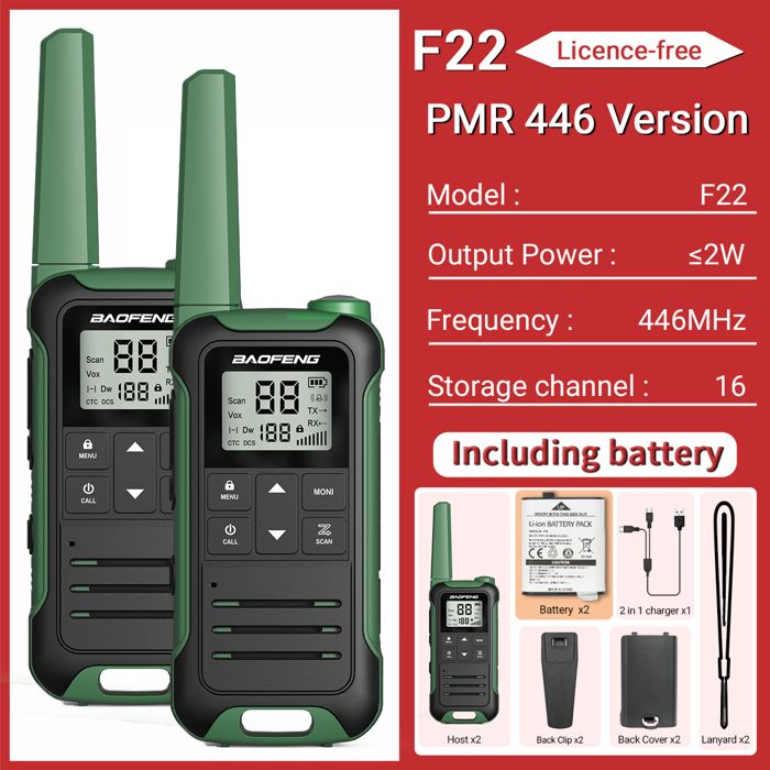 Mini talkie-walkie F22 PMR FRS, longue portée, rechargeable, Portable ...