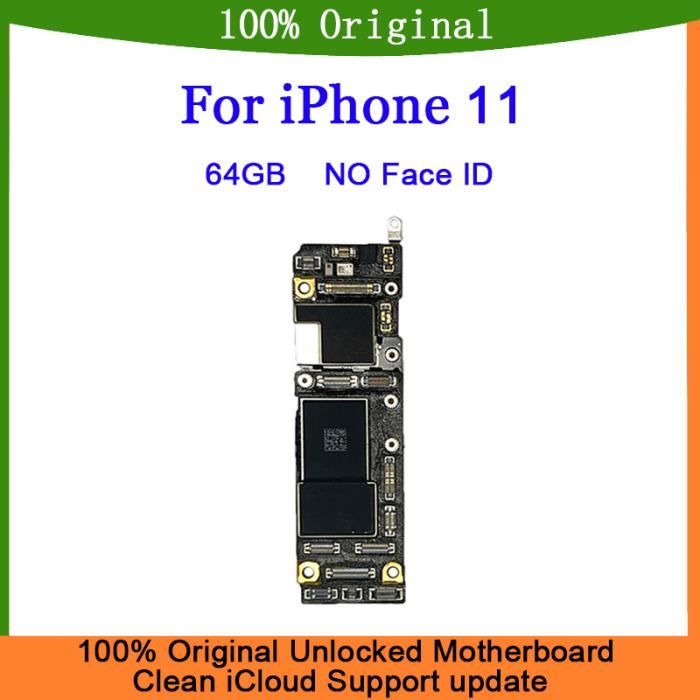 11-64g-Pas de visage-Carte mère originale débloquée pour iPhone 11, 11 Pro Max, avec Face ID ...