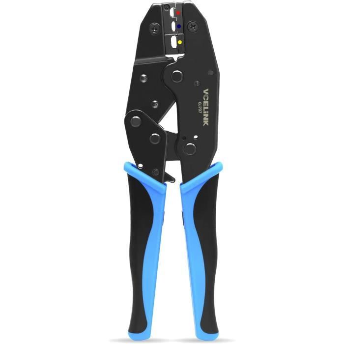 GJ707 Pince à Sertir à Cliquet pour Cosses Isolées Outil de Sertissage pour Électricien ...