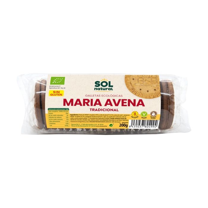 SOL NATURAL - Biscuits Maria aux flocons d'avoine bio sans gluten 200 g ...