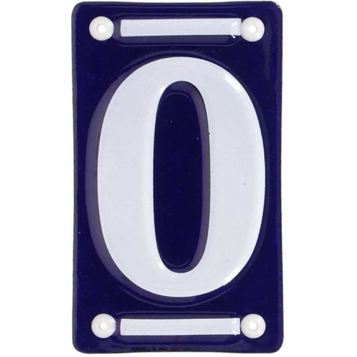 Numéro de maison - BEST FOR BOOTS - Chiffre 0 - Fer émaillé - 11,8 cm ...
