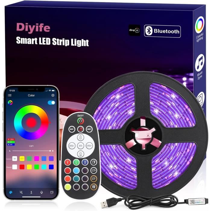 Ruban Led 5M Multicolores [Avec Télécommande], Bande Led Lumineuse ...