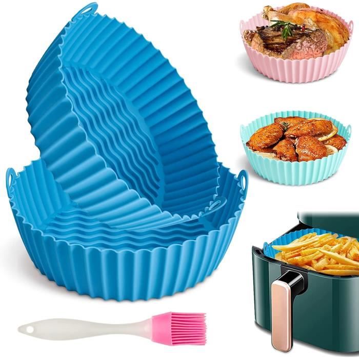 2 Pièces Panier en Silicone Réutilisable,Air Fryer Silicone Pot,Air ...