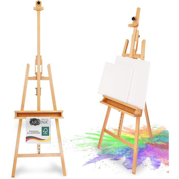 Artina Barcelona Chevalet Grand en Bois de Hêtre - Chevalet pour ...
