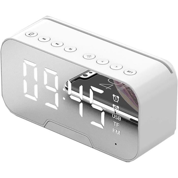 Miroir Multifonctionnel Réveil Bluetooth Haut-Parleur Avec Fm Radio ...