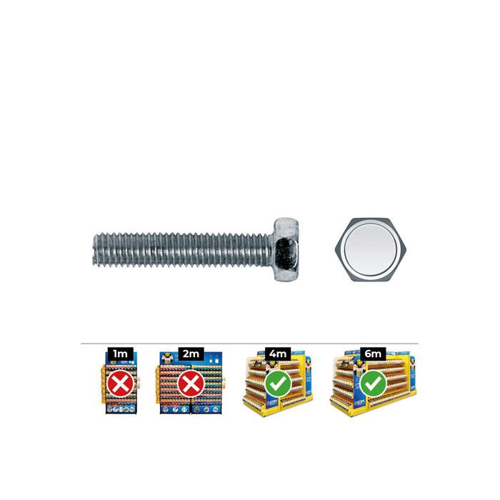 Vis Métrique Hexa. Din 933 6x30 Zinc Plat - GENERIQUE - Boîte 250 Uni ...