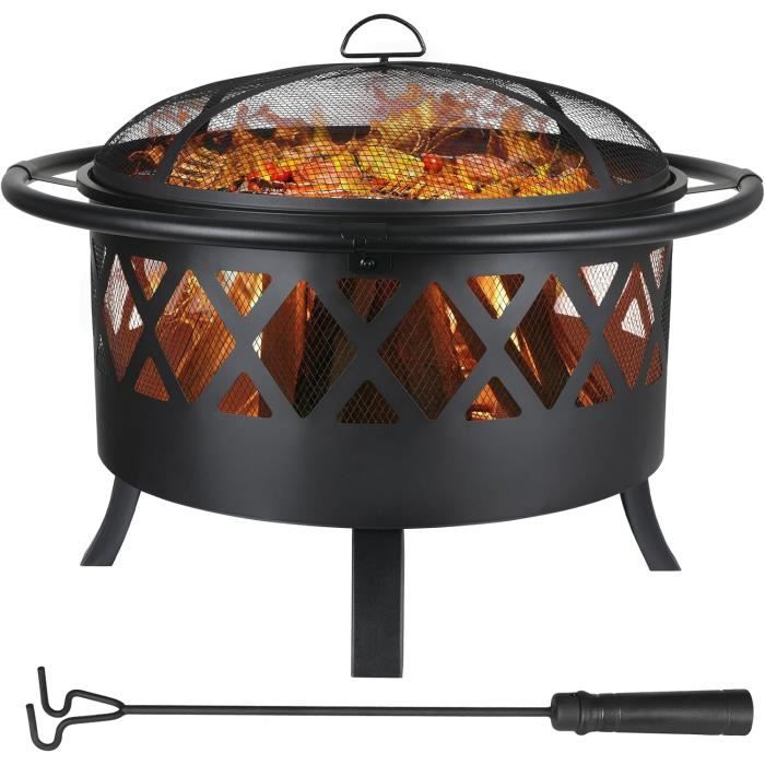 Brasero Exterieur pour Jardin, Ø 81 cm Foyer, Brasero Barbecue avec ...