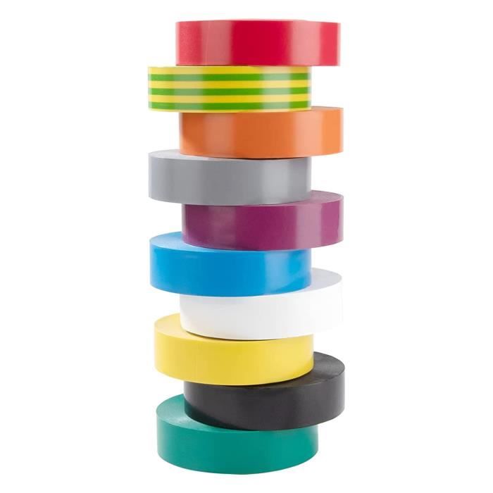 Ruban Isolant Electrique, Lot de 10 Bande Isolante PVC Résistance ...