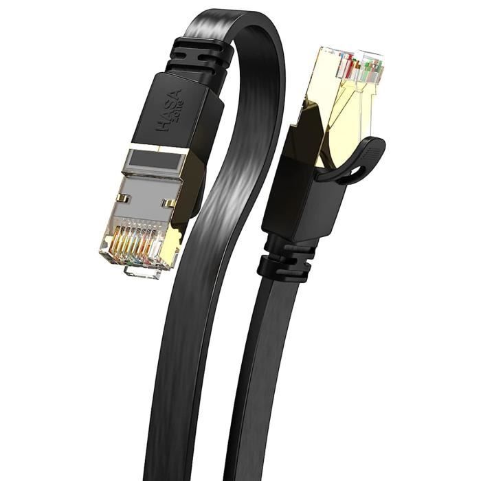 HASA zone Cable Ethernet Cat 8 Plat, Cable RJ45 3M, Câble Ethernet Haut Debit 40Gbps 2000Mhz ...