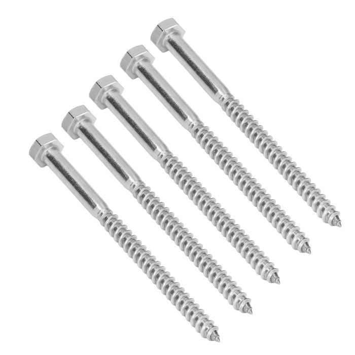 BOY Boulon à demi-filetage en acier inoxydable 304 vis à tête hexagonale en bois vis ...