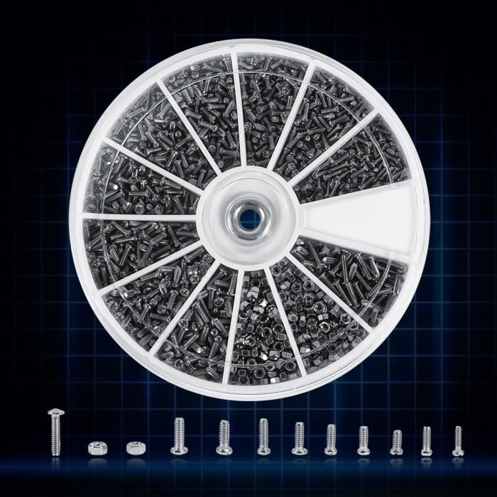 600 Pcs Kit Outil 12 sortes de petites Vis écrou Assortiment -QUT ...