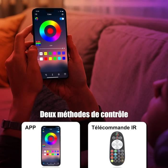 Ruban Led 5M Multicolores [Avec Télécommande], Bande Led Lumineuse ...