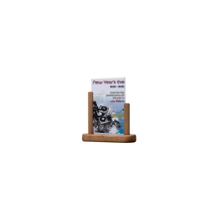 Porte-menu de table cadre bois coloris Teck recto / verso - Affichage ...