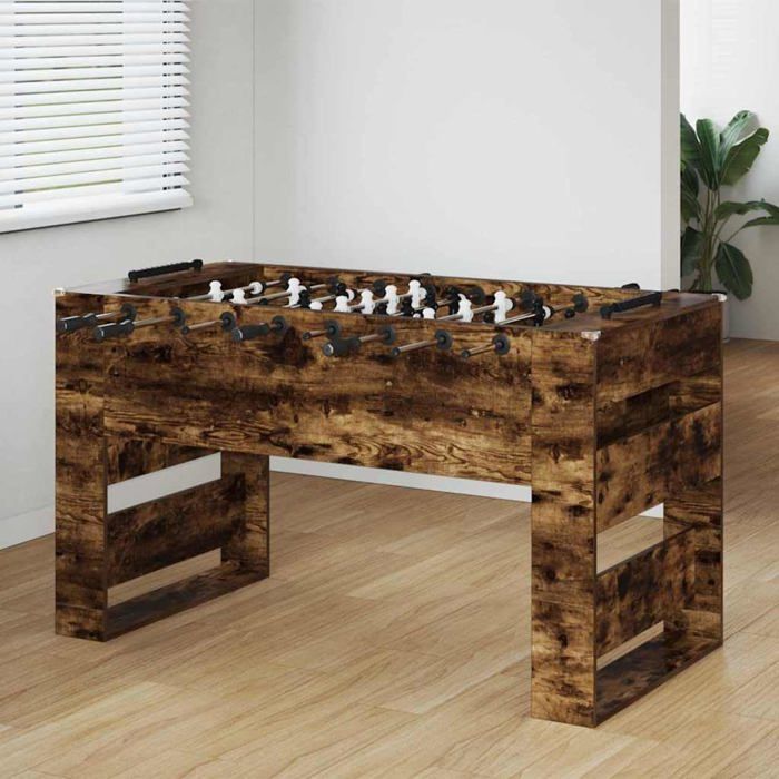 Table de baby-foot en bois - vidaXL - Chêne fumé - 146,5x74x85 cm ...