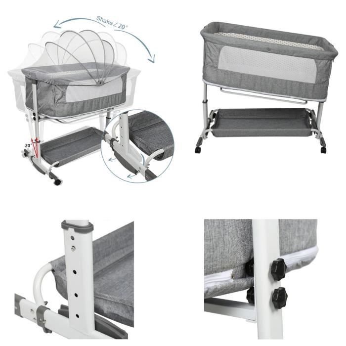 XUANYU Berceau Cododo, Lit Cododo Bebe Pliable,0-36 Mois,15 kg Max ...