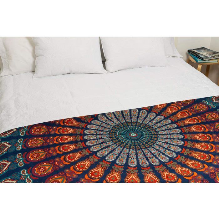 Tapisserie Mandala -Naturel-100% Coton, Grand, Polyvalent- Grande ...