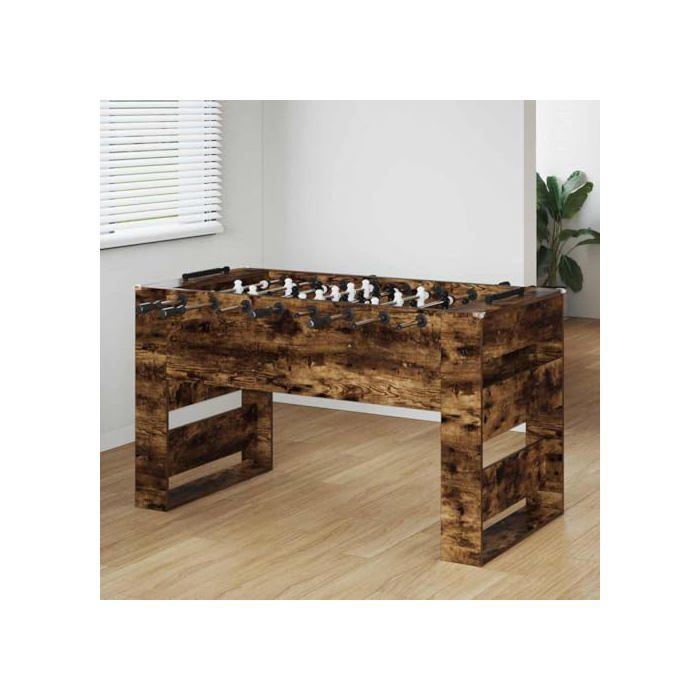 Table de baby-foot en bois - vidaXL - Chêne fumé - 146,5x74x85 cm ...