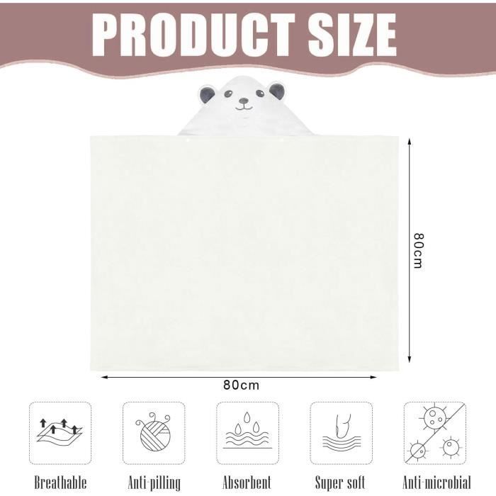 3PCS Serviette de Bain Bébé, Serviette à Capuche Bébé,Très Grand ...