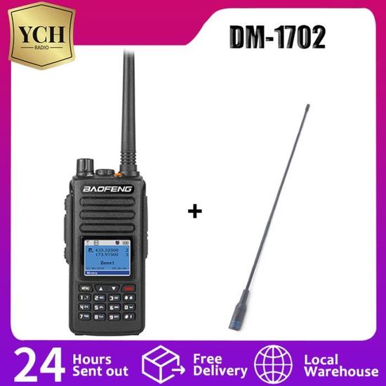 771-DM-1702 DMR Baofeng double mode analogique et numérique walperforé talperforé Tier 1 + 2 ...