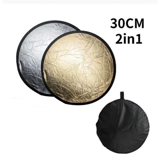 Réflecteur pliable rond 30cm 2en1 or argent portable AIHONTAI ...
