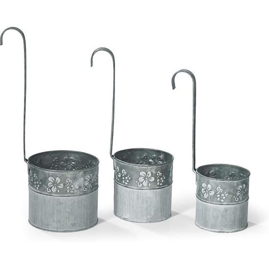 Pot à fleurs suspendu en zinc style vintage[A776] - Cdiscount Jardin