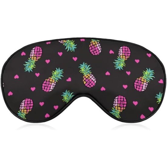 Masque de sommeil pour les yeux à motif cœurs roses et ananas pour ...