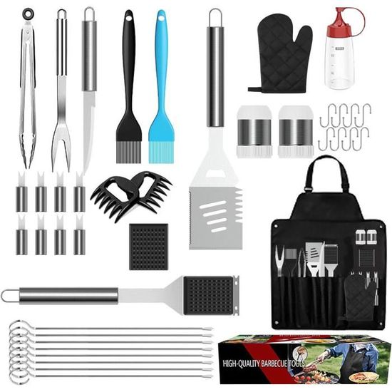 39Pcs Ustensiles Barbecue Kit, Kit Barbecue Set Accessoires De Grill En ...