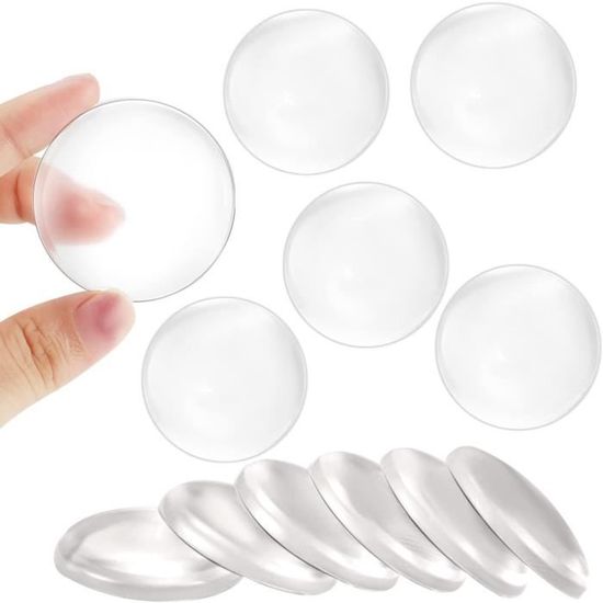 12 Pièces Butées de Porte Murale, 4cm Butée de Poignée Transparent ...